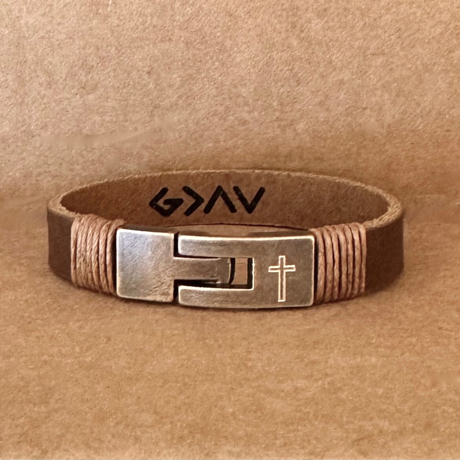 Personalized Leather Bracelet, Religious Blessing Gift - Etsy