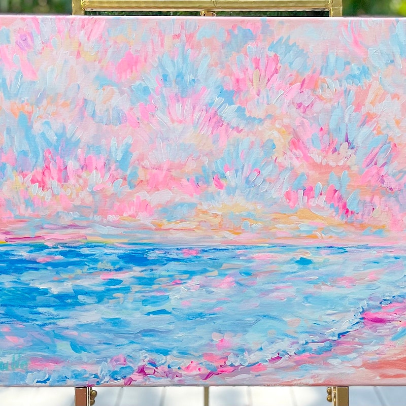 Pastel Beach Wall Paintings - Etsy