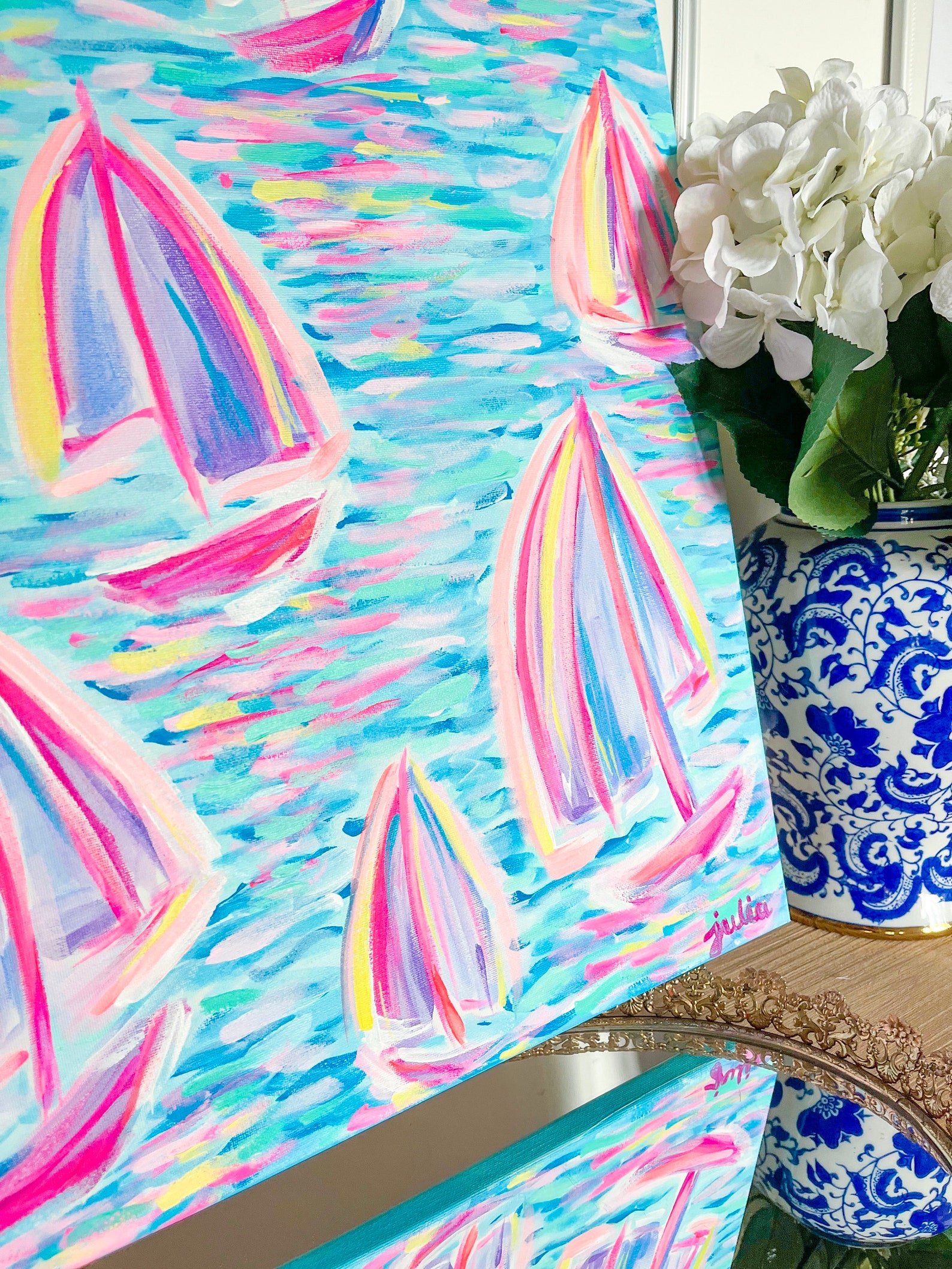 18x24 catch My Drift Original Painting, Canvas Painting, Beach Artwork ...