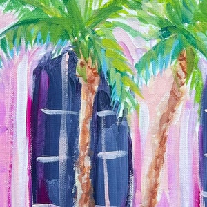 Relaxing Resort Original Art - Vibrant Vacation Painting, Colorful ...