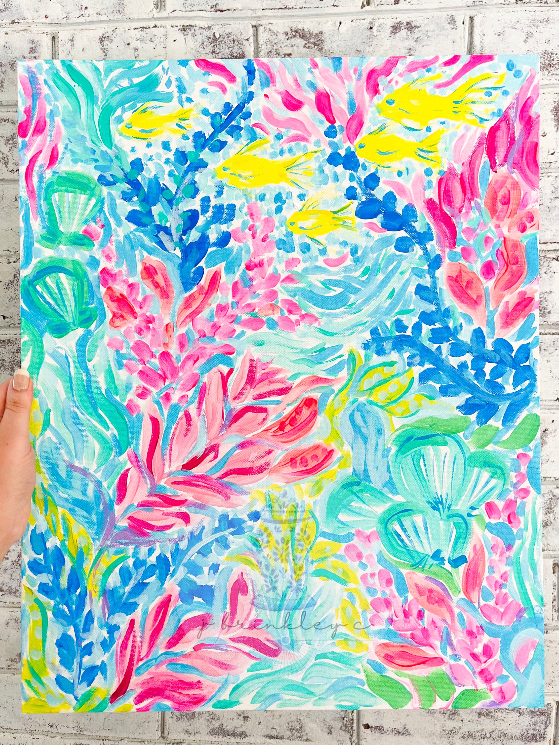 Original Artwork Unframed 16x20 Painting, Coral Reef Painting, Ocean ...