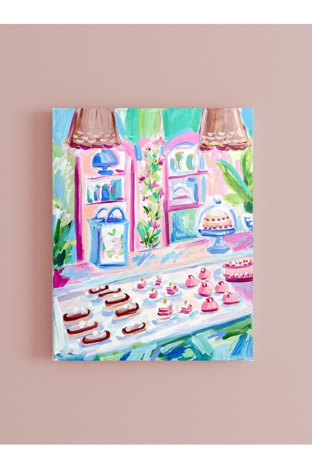 16x20 Bakery Original Painting, Restaurant Painting, Coastal Cafe Art ...