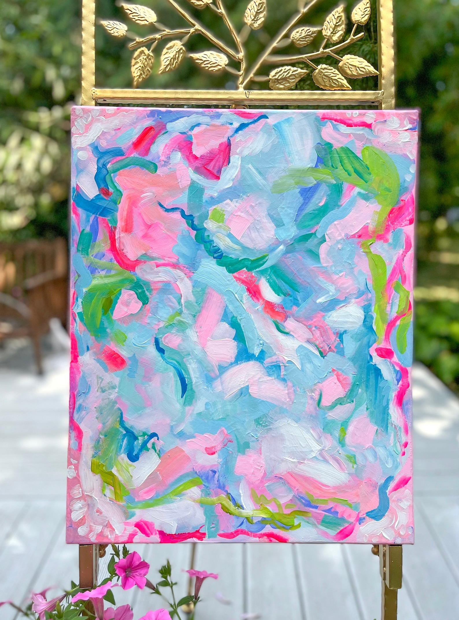 Vibrant Abstract Colorful Artwork, 16x20” Original Painting on ...