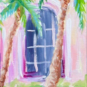 Relaxing Resort Original Art - Vibrant Vacation Painting, Colorful ...