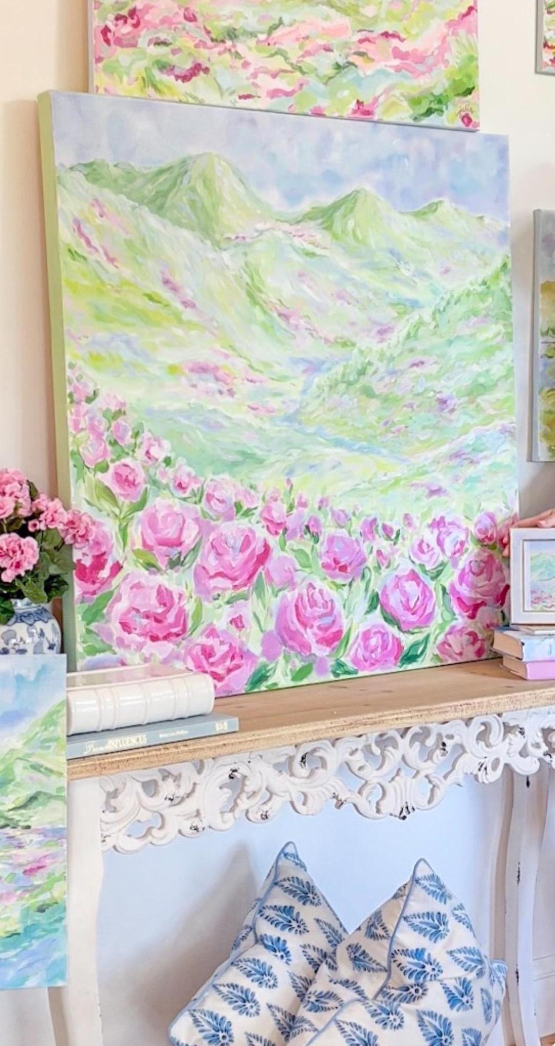 36x36 “mountain Moment” Original Artwork, Flat Panel Canvas, Abstract ...