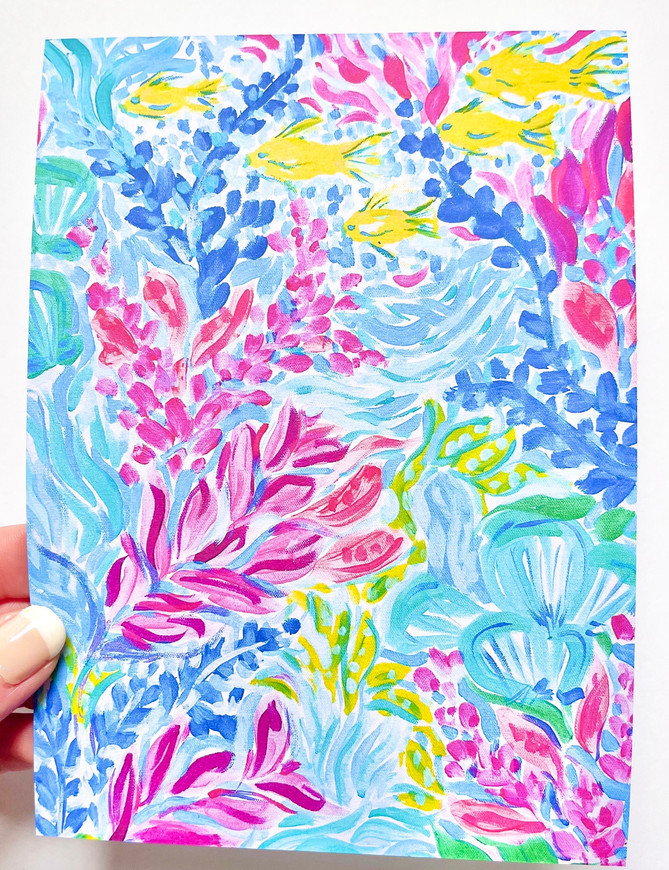 Coral Reef PRINT on Paper Unframed, Colorful Wall Art, Underwater Art ...