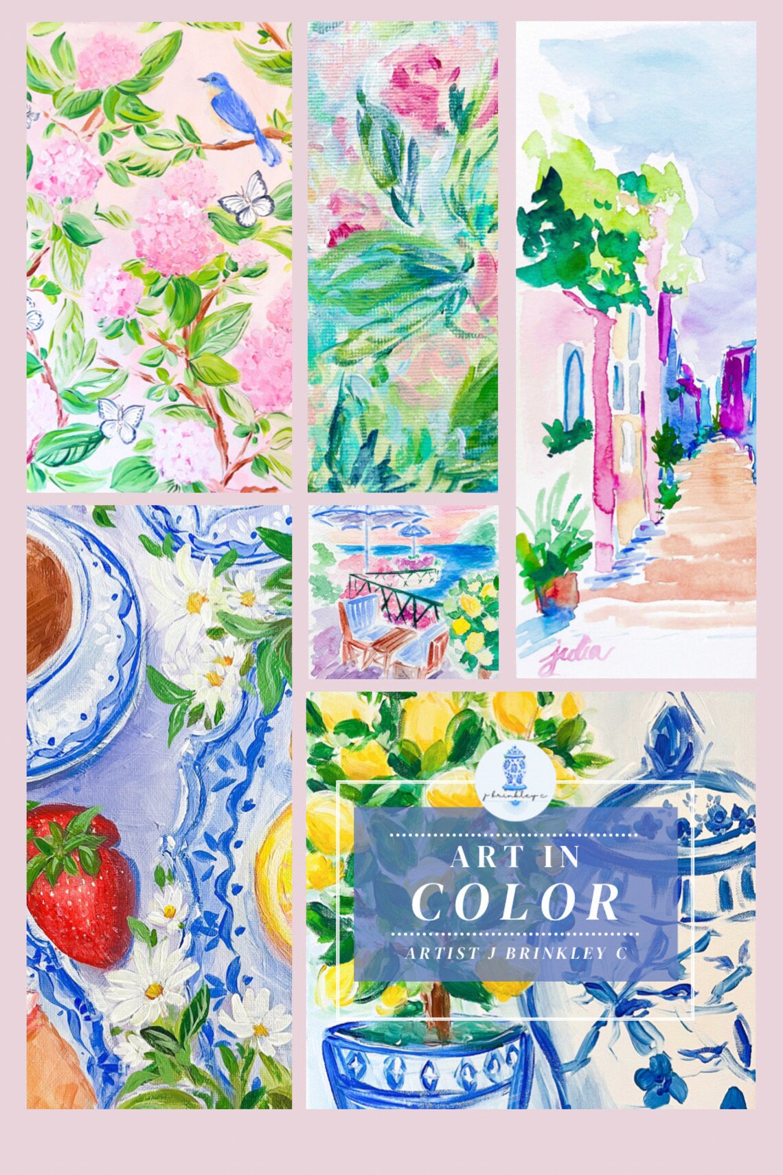 Coastal Town PRINT on Paper Unframed, Colorful Wall Art, Preppy ...