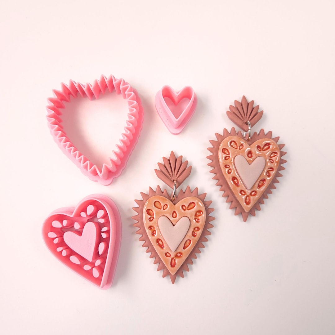 SACRED HEART Polymer Clay Cutter | Valentine's Day Polymer Clay Cutters ...