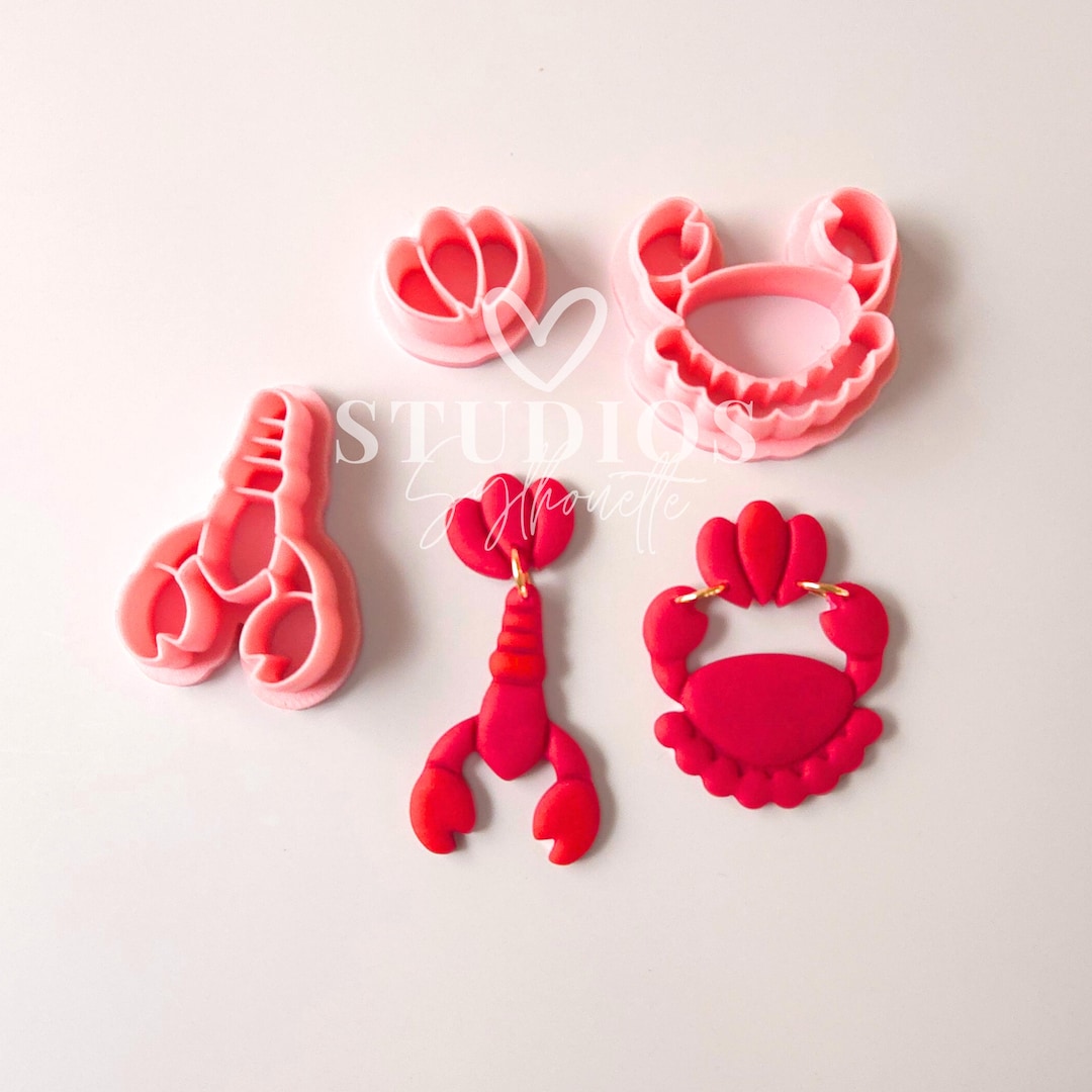 LOBSTER & CRAB CRUSTACEANS Polymer Clay Cutter Set | Beach Clay Cutters ...