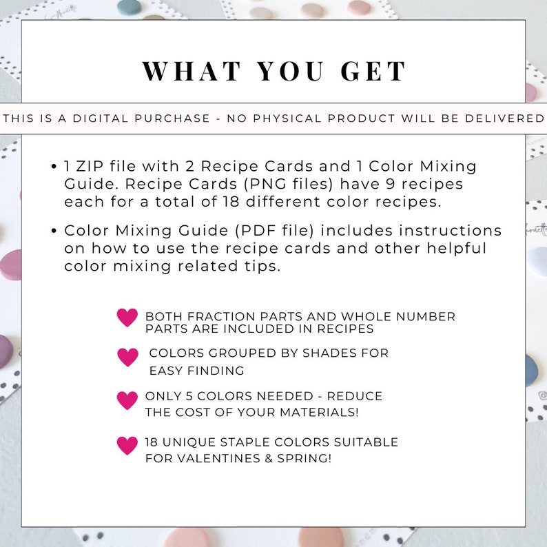 18 Polymer Clay Color Recipe Bundle Souffle Color Recipes Valentine's ...