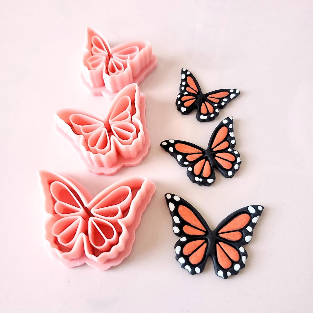 Embossed Monarch Butterfly Polymer Clay Cutter: Spring & Fall Crafting ...