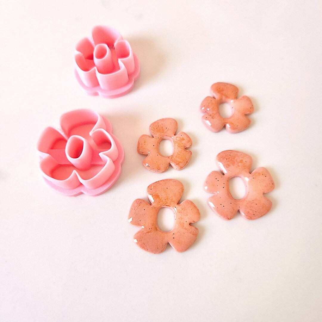 ORGANIC FLOWERS Polymer Clay Cutter Mirrored Set | Floral Clay Cutters ...
