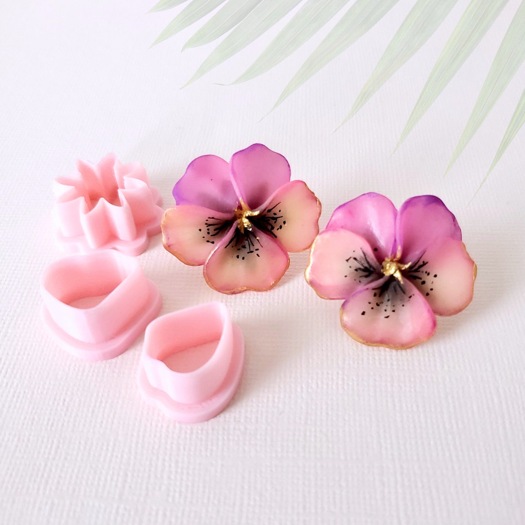 Pansy Polymer Clay Flower Cutter Set: Floral Earring DIY - Etsy