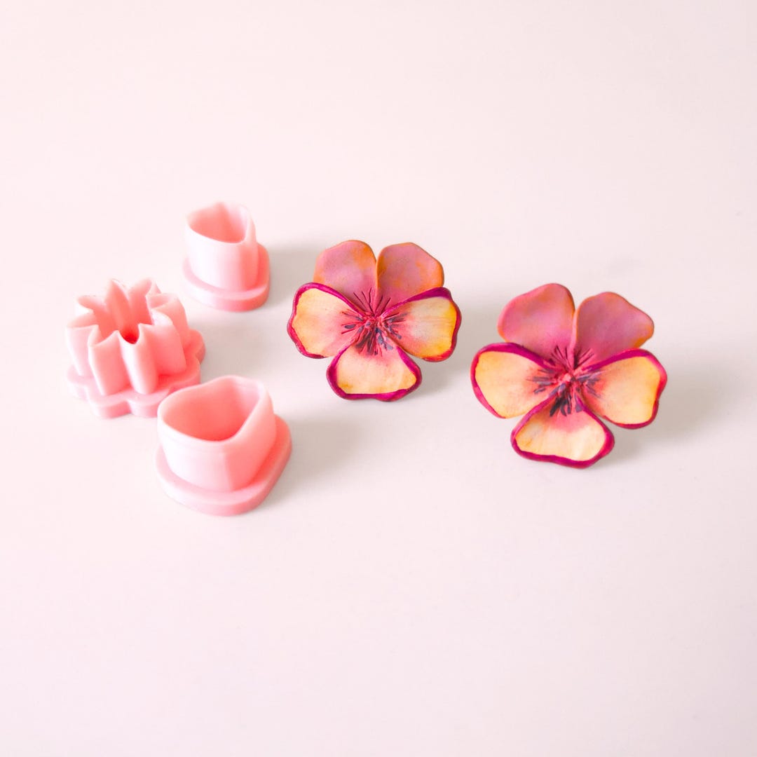 DAINTY PANSY Polymer Clay Flower Builder Cutter Set | Flower Clay ...