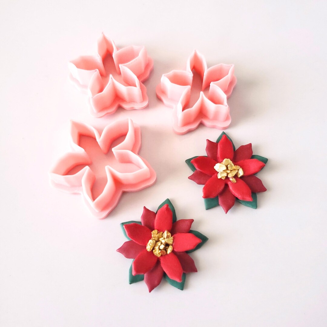 Poinsettia Flower Polymer Clay Cutter Set: Christmas Floral Builder - Etsy