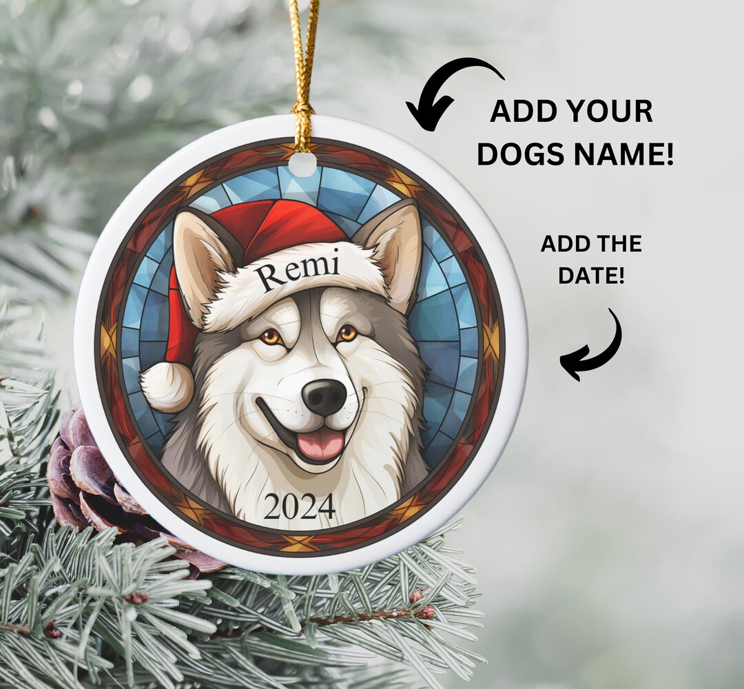 Custom Husky Christmas Ornament, Husky Christmas Ornament, Husky ...