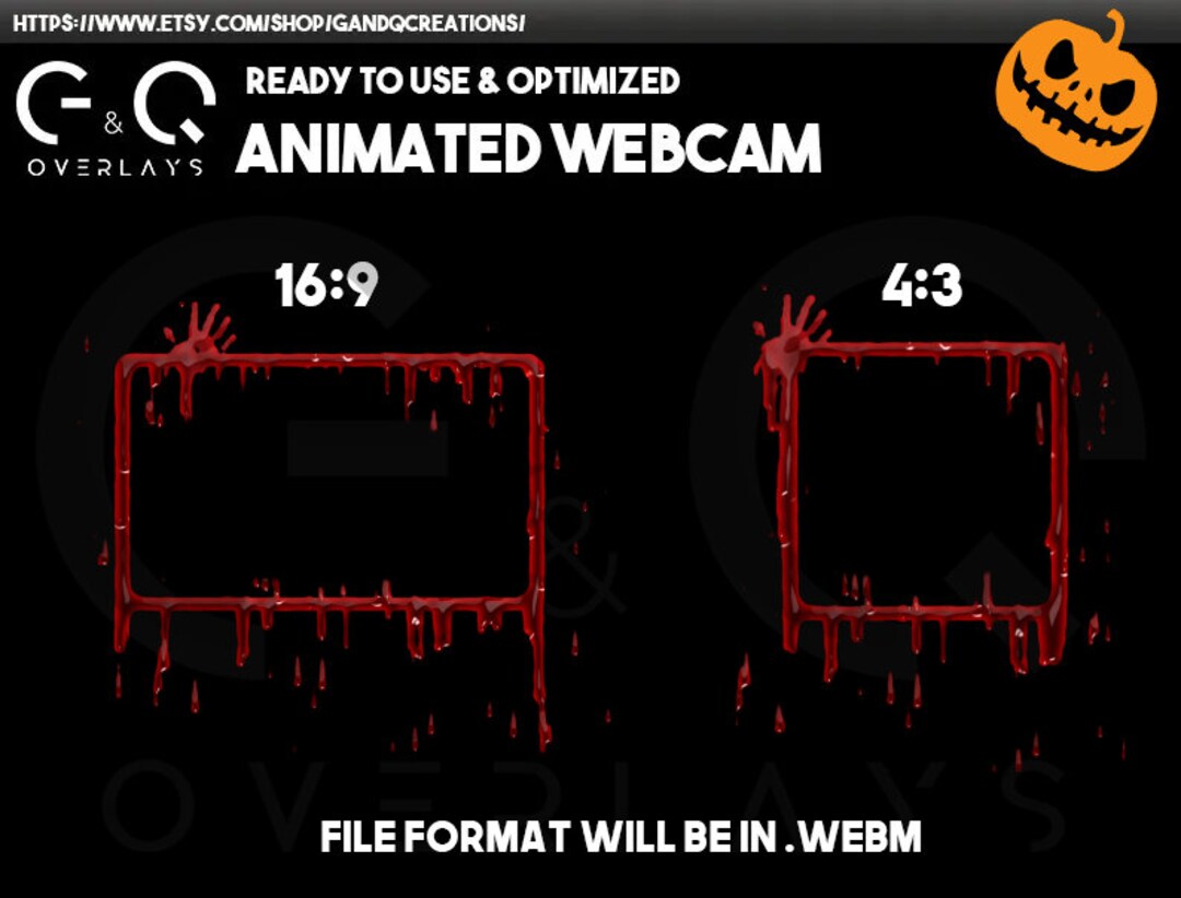 Animated Blood Webcam Border Halloween Webcam Horror Cam - Etsy