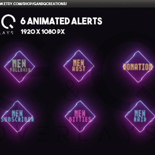 Animated Neon Blue Twitch Alerts Follower Subscriber - Etsy