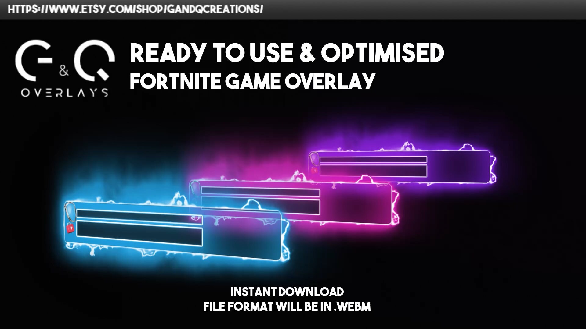 3x Fortnight Health Bar Overlays / Pink Blue and Purple / - Etsy Hong Kong