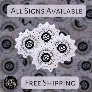 Cancer Sunburst Sticker | Vinyl Stickers | Laptop Stickers | Waterproof ...