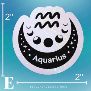 Aquarius Zodiac Stickers C | Vinyl Stickers | Laptop Stickers ...