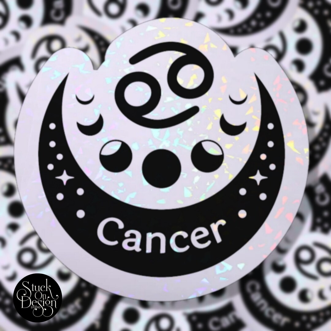 Cancer Moon Phases Zodiac Sticker | Vinyl Stickers | Laptop Stickers ...