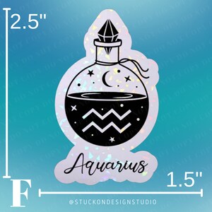 Aquarius Zodiac Stickers C | Vinyl Stickers | Laptop Stickers ...