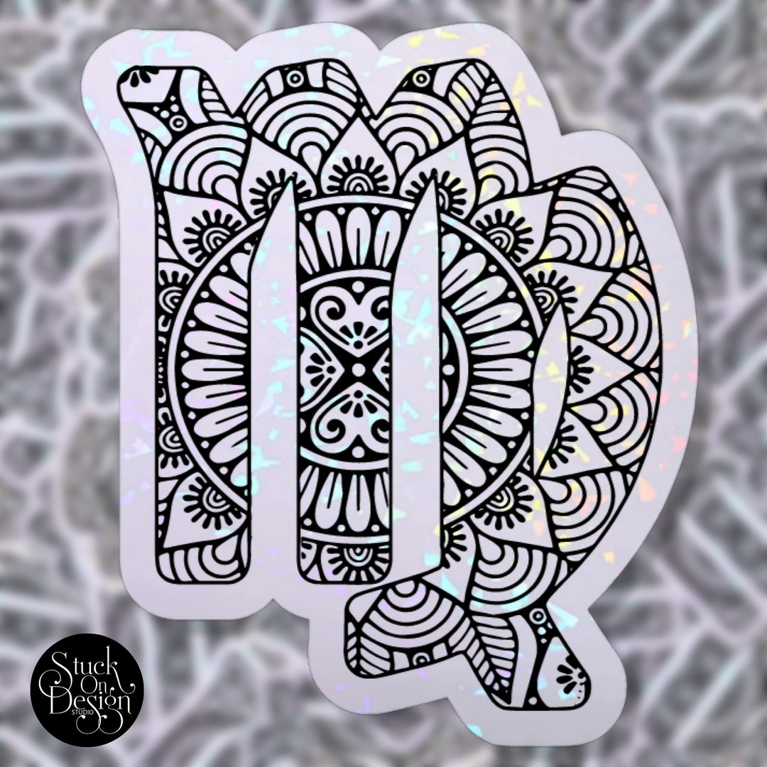Virgo Mandala Sign Zodiac Sticker | Vinyl Stickers | Laptop Stickers ...
