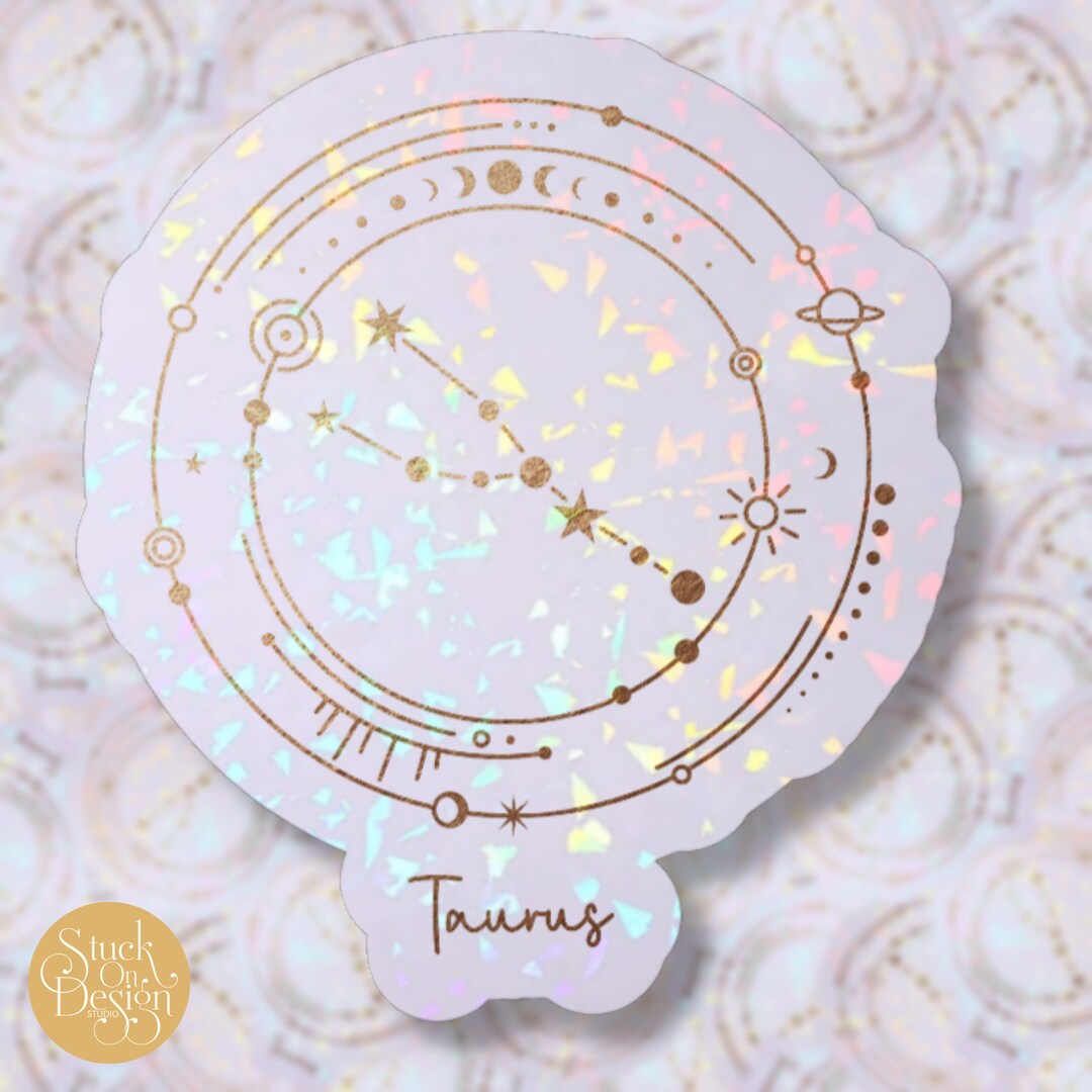 Taurus Gold Constellation Zodiac Sticker | Vinyl Stickers | Laptop ...