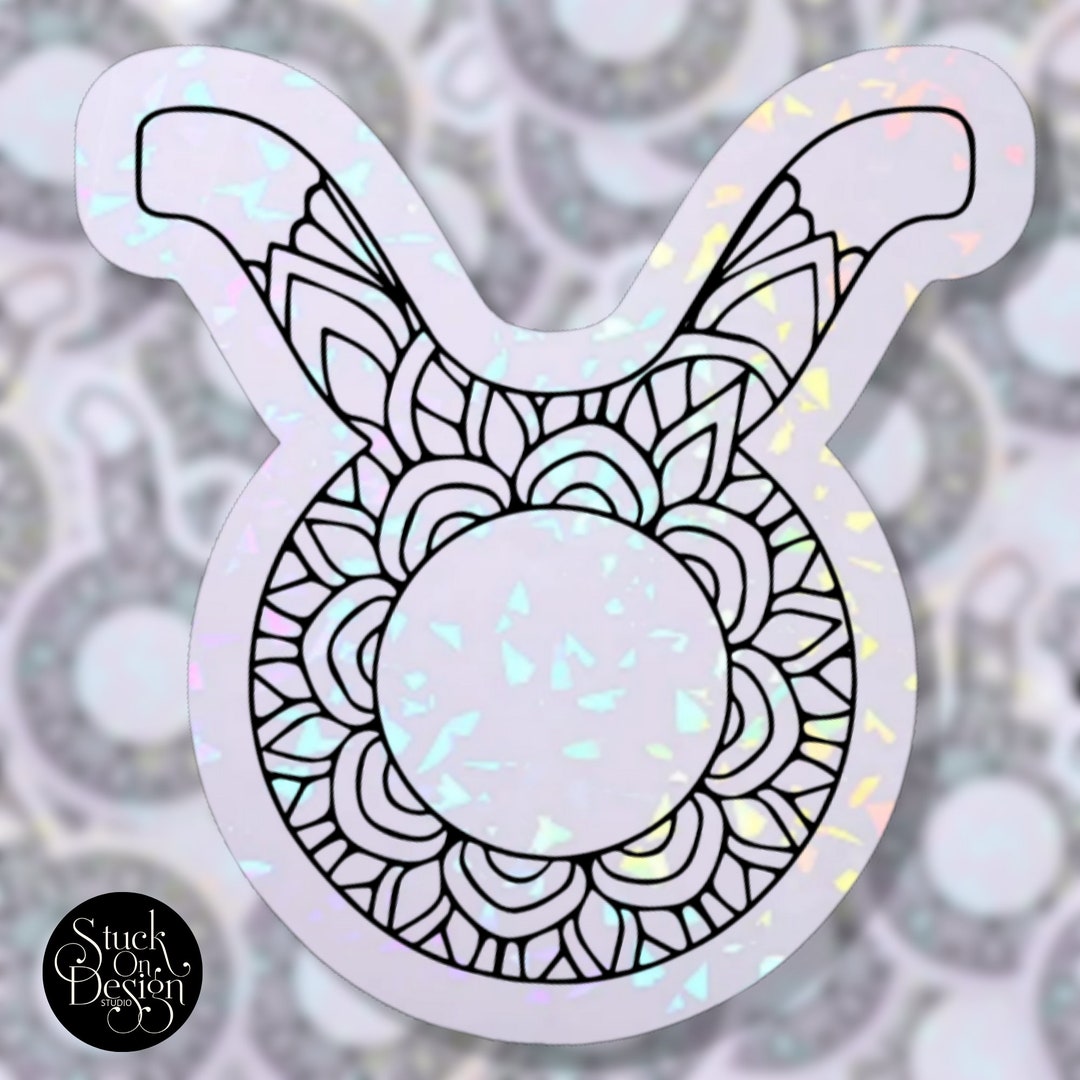Taurus Mandala Vinyl Sticker: Holographic Zodiac Astrology Car Decal - Etsy