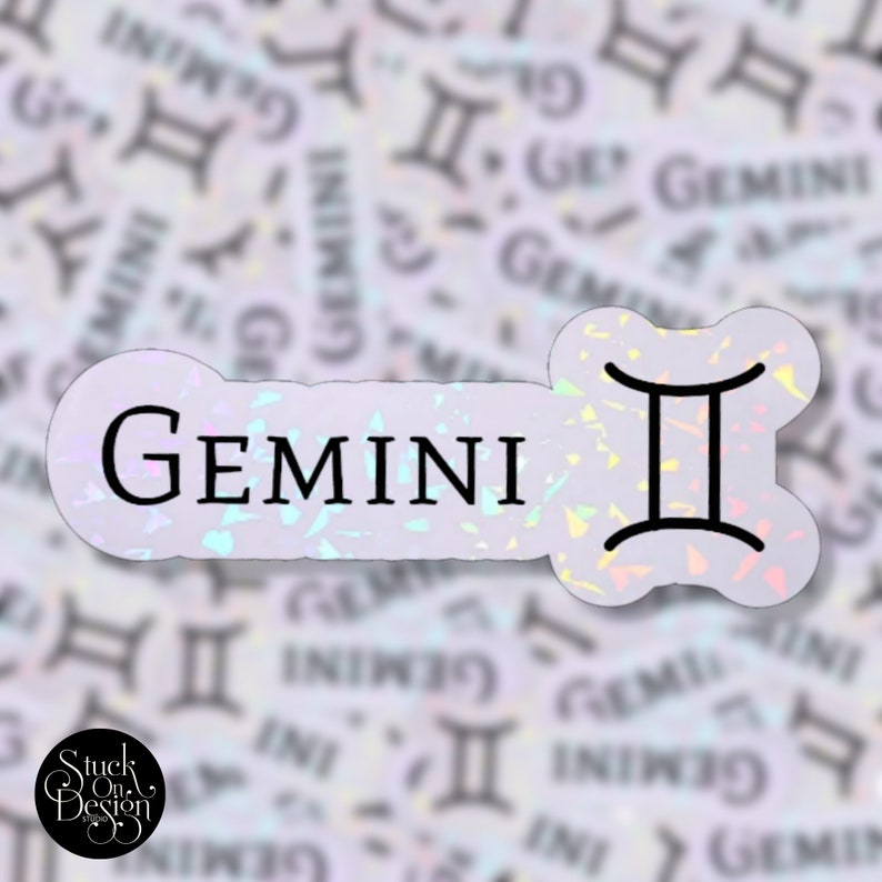 Gemini Zodiac Sign Name Vinyl Stickers Laptop Stickers - Etsy