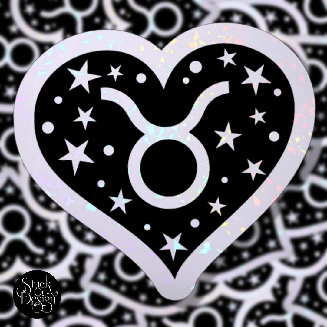 Taurus Heart Sign Zodiac Sticker | Vinyl Stickers | Laptop Stickers ...