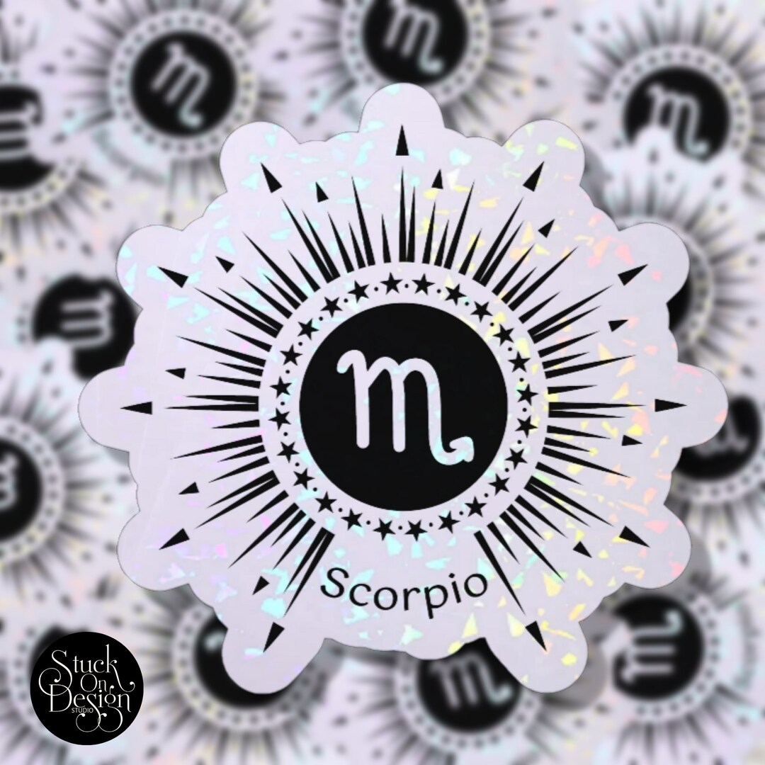Scorpio Sunburst Zodiac Sticker | Vinyl Stickers | Laptop Stickers ...