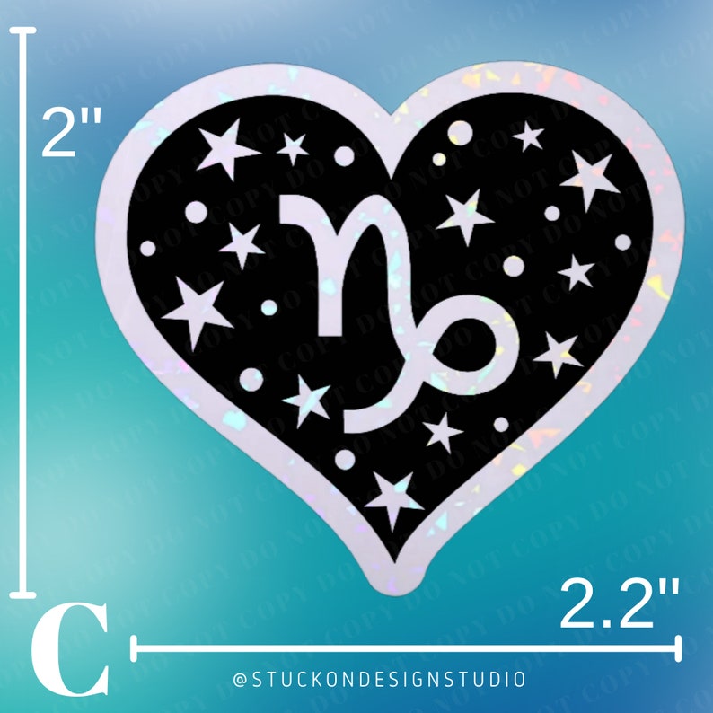 Holographic Capricorn Zodiac Stickers: Waterproof Vinyl Decal - Etsy