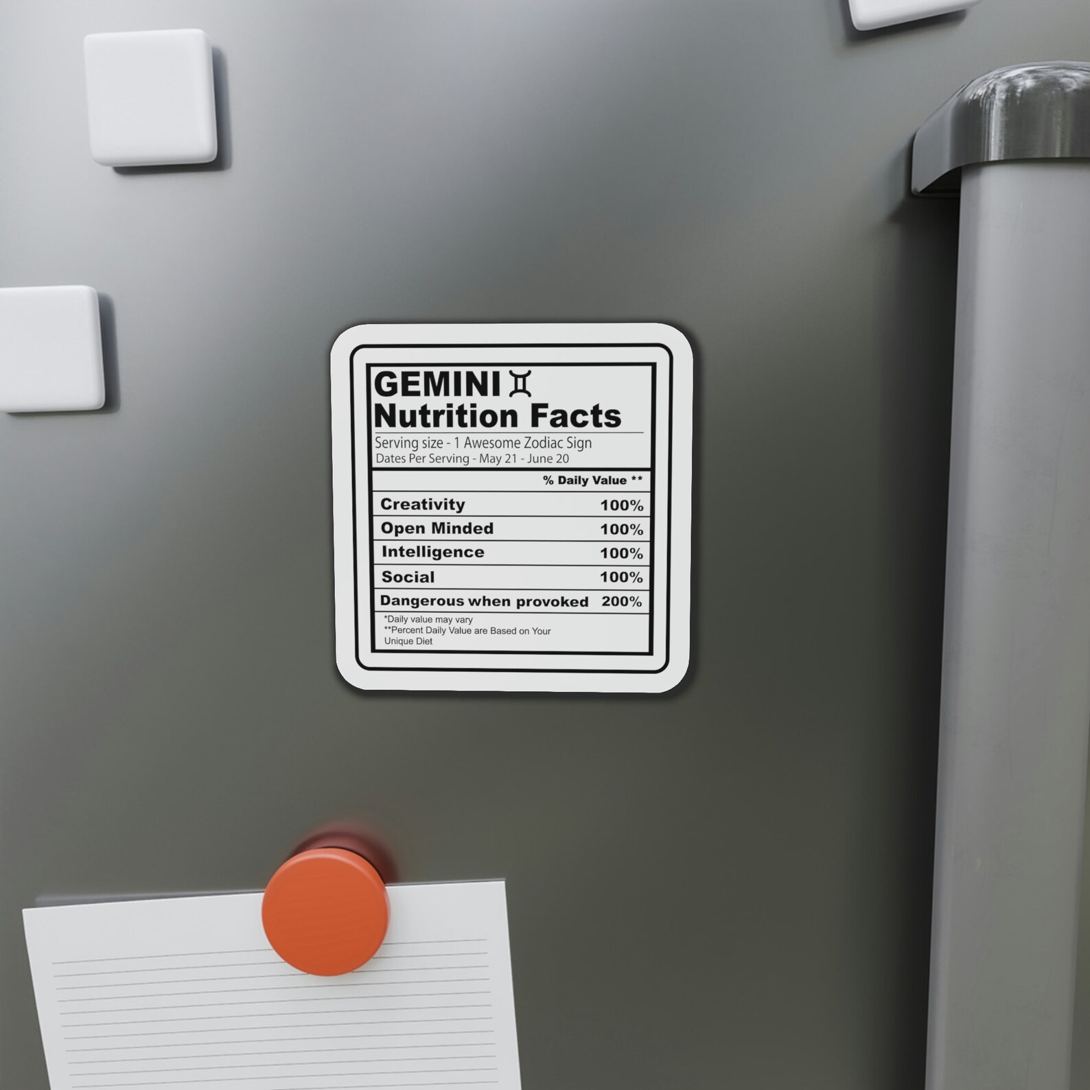 Gemini Nutrition Facts 2 | Die-cut Magnets - Etsy