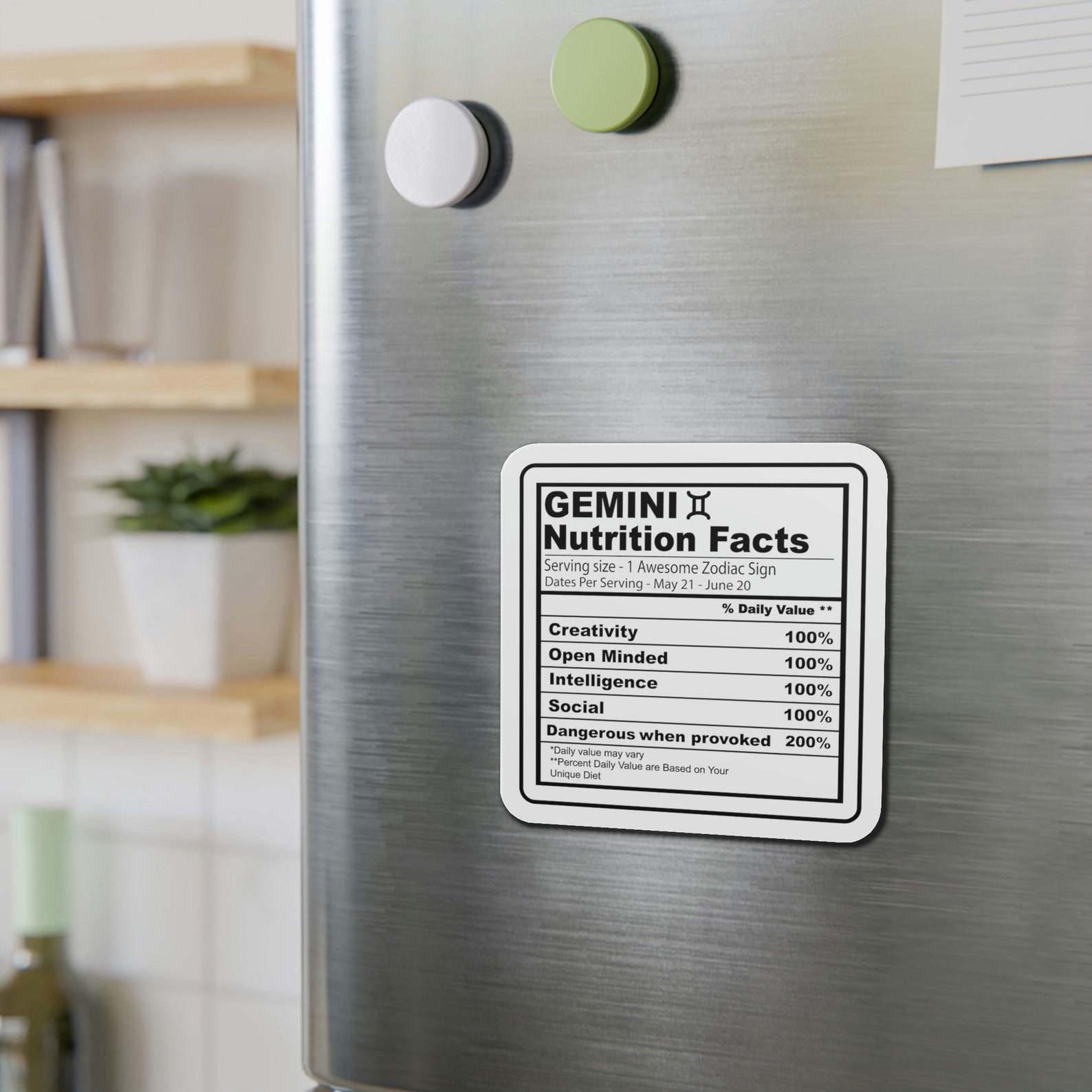 Gemini Nutrition Facts 2 | Die-cut Magnets - Etsy
