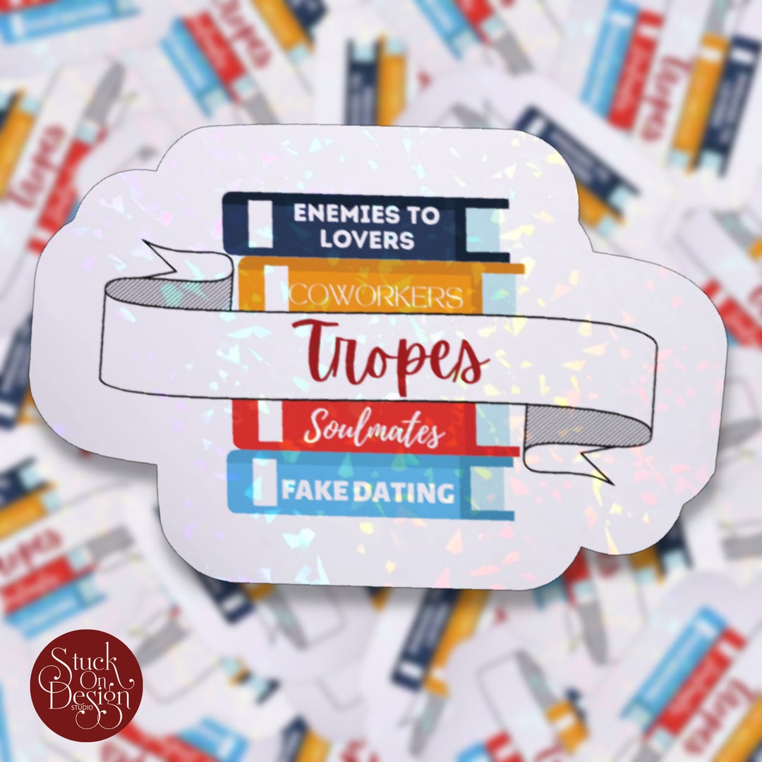 Trope Sticker Book Stack | Bookish Vinyl Stickers | Laptop Stickers ...