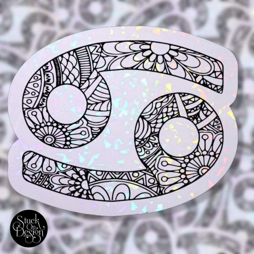 Cancer Zodiac Mandala Sticker: Holographic Astrology Car Decal - Etsy