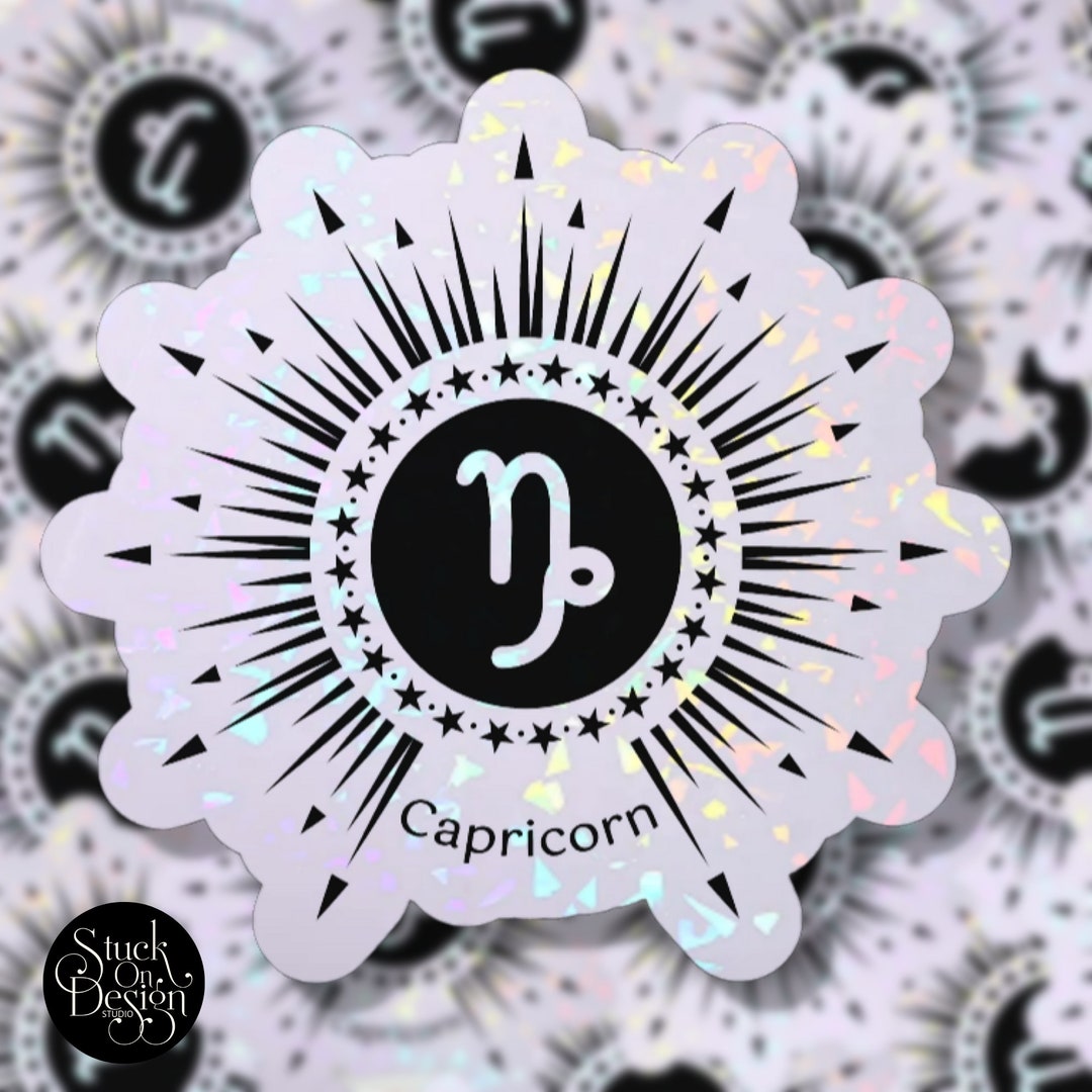 Capricorn Sunburst Sticker | Vinyl Stickers | Laptop Stickers ...