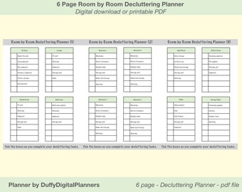 Digital Decluttering Planner, Downloadable Decluttering Planner, Printable A4 Decluttering ...