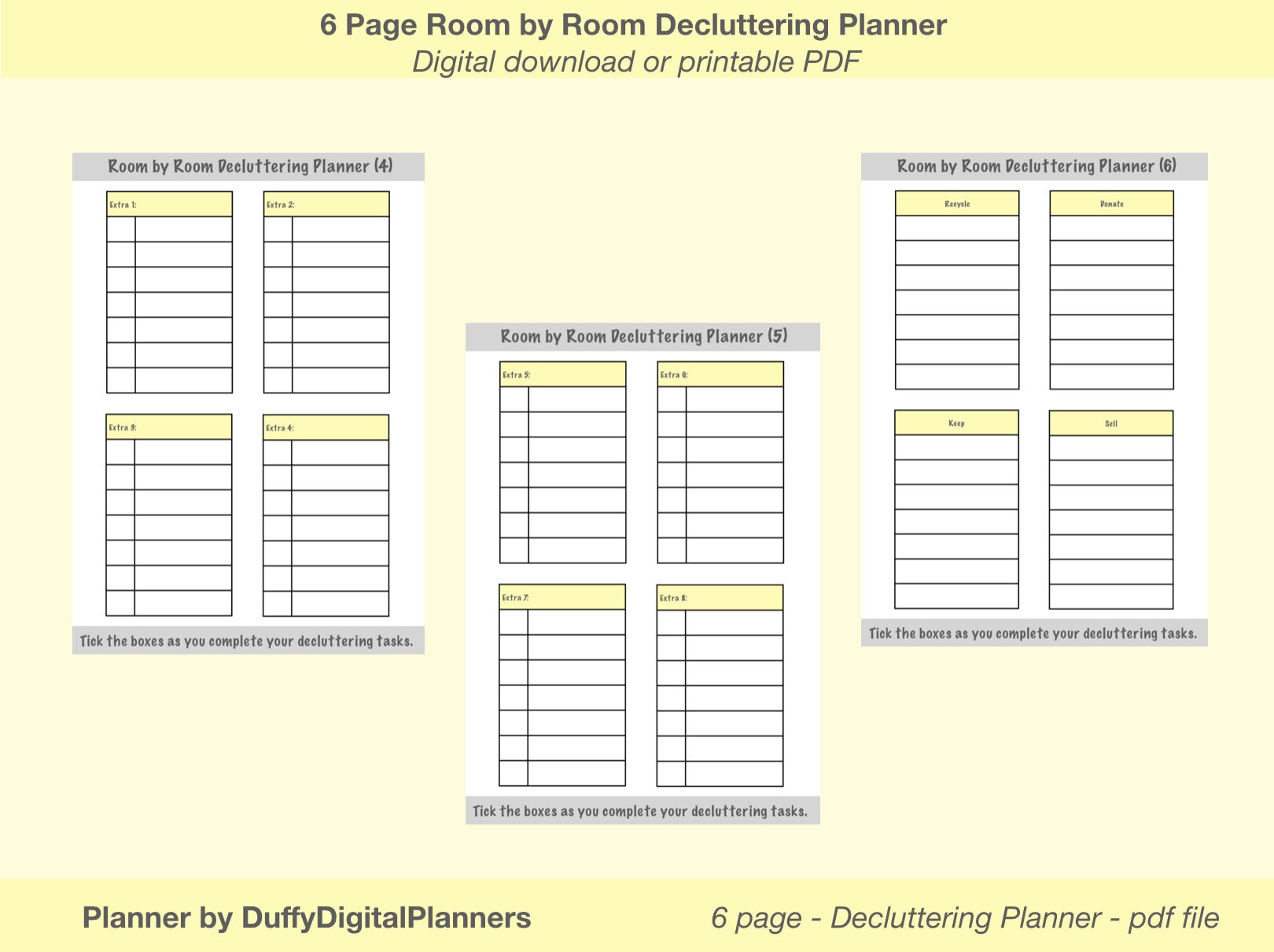 Printable A4 Digital Decluttering Planner, Decluttering Download, PDF ...