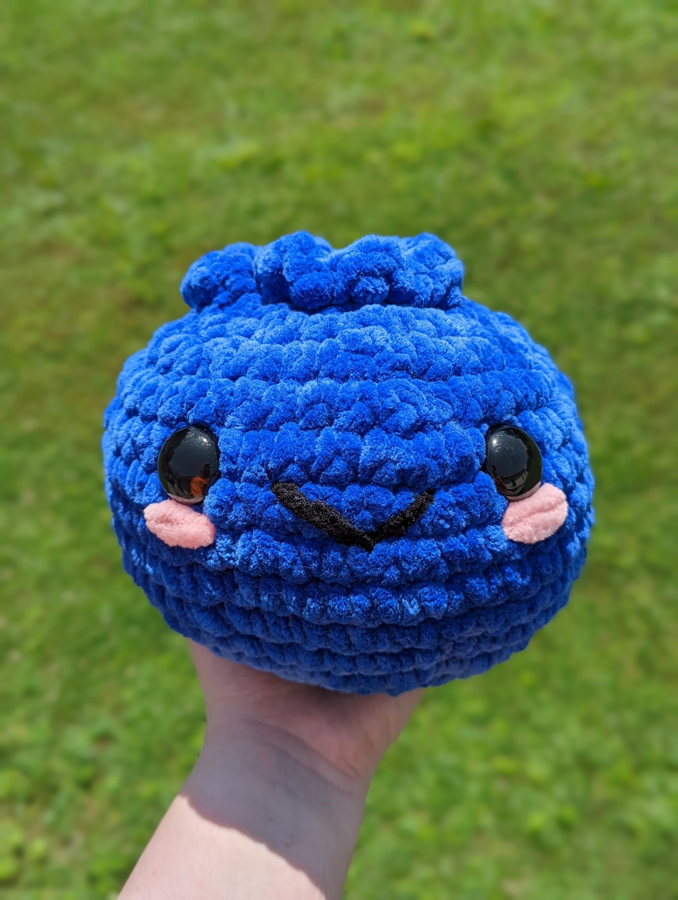 MTO Jumbo Blueberry Crochet Plushie Handmade Amigurumi Stuffed - Etsy