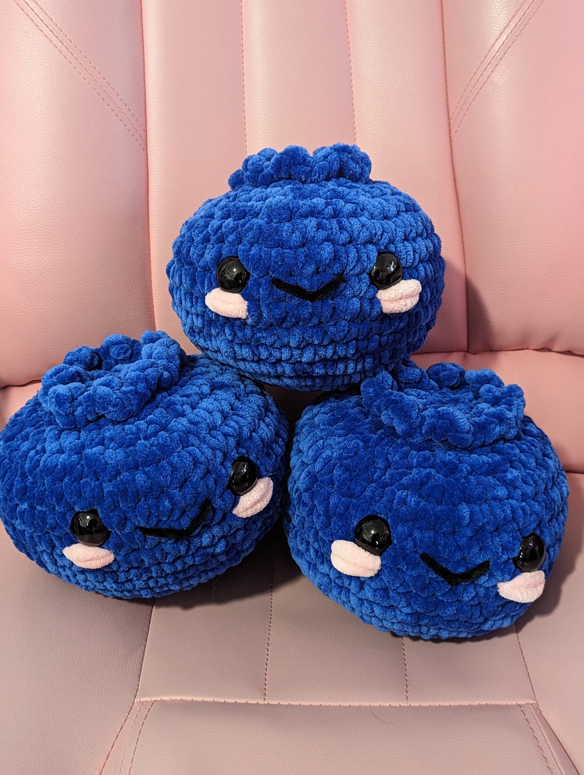 MTO Jumbo Blueberry Crochet Plushie Handmade Amigurumi Stuffed - Etsy