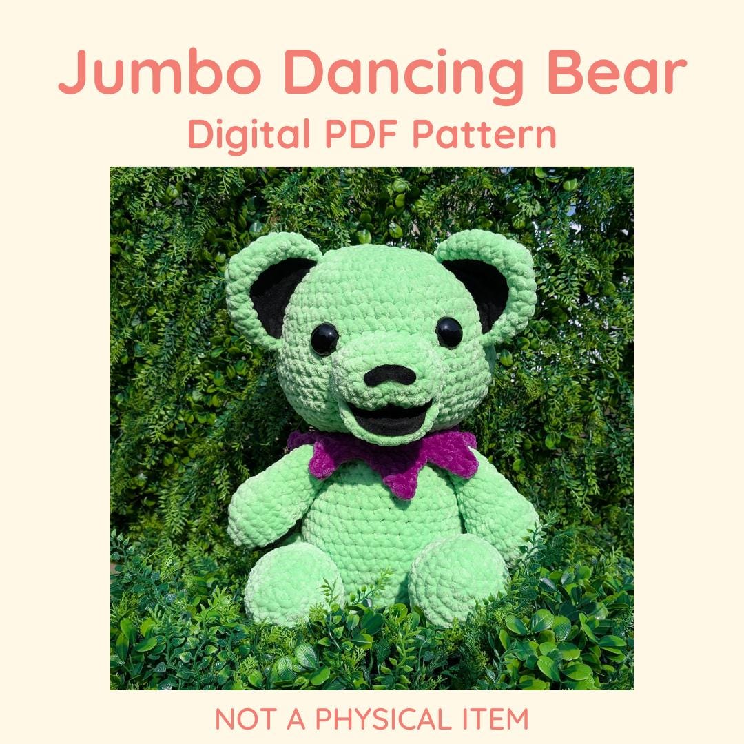 Jumbo Dancing Bear Crochet Pattern Pdf File // Hippie Bear // NOT ...