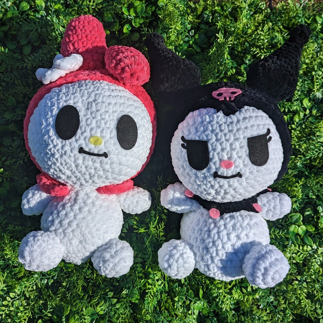 Jumbo Kawaii Japanese White & Pink Rabbit Bunny Crochet Plushie ...
