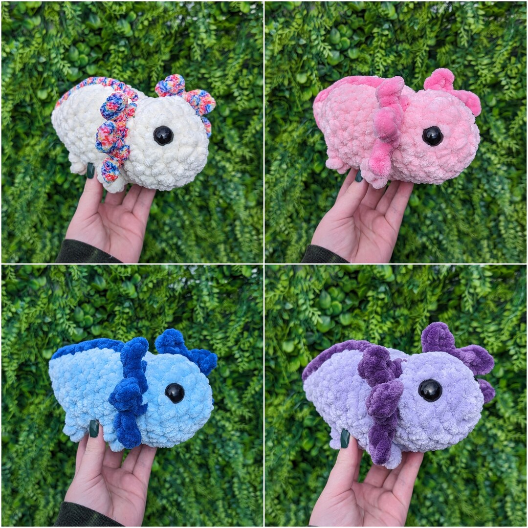 Chunky Baby Axolotl Crochet Plushie // Handmade Amigurumi Stuffed ...