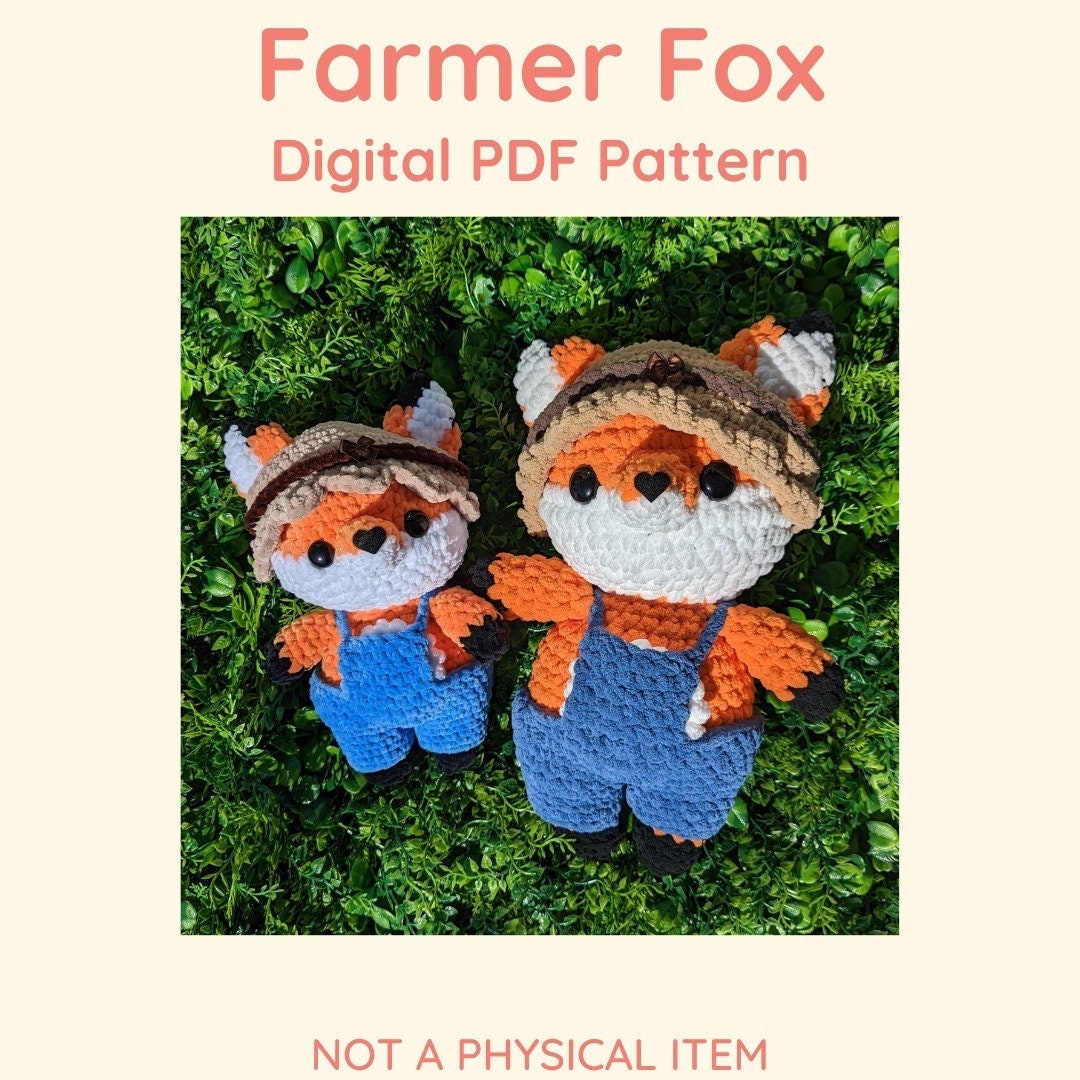 Farmer Fox in Overalls Crochet Amigurumi Pattern Pdf File // NOT ...
