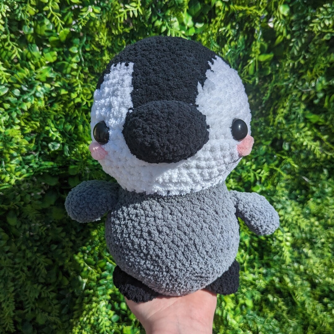 Jumbo Fuzzy Baby Penguin Chick Crochet Plushie // Handmade Amigurumi ...
