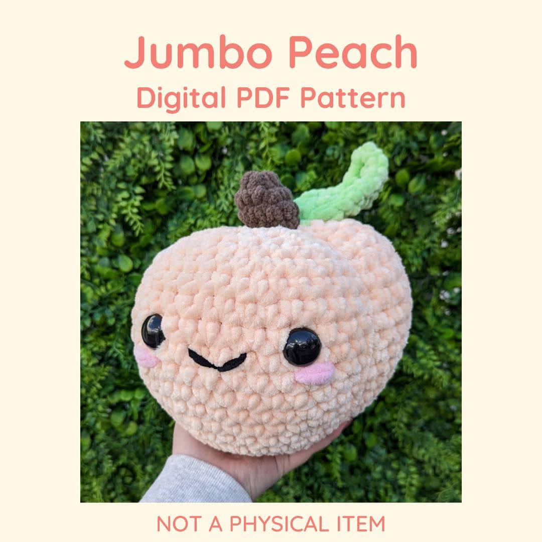 Jumbo Peach Crochet Pattern Pdf File // Apricot Amigurumi Plushie ...