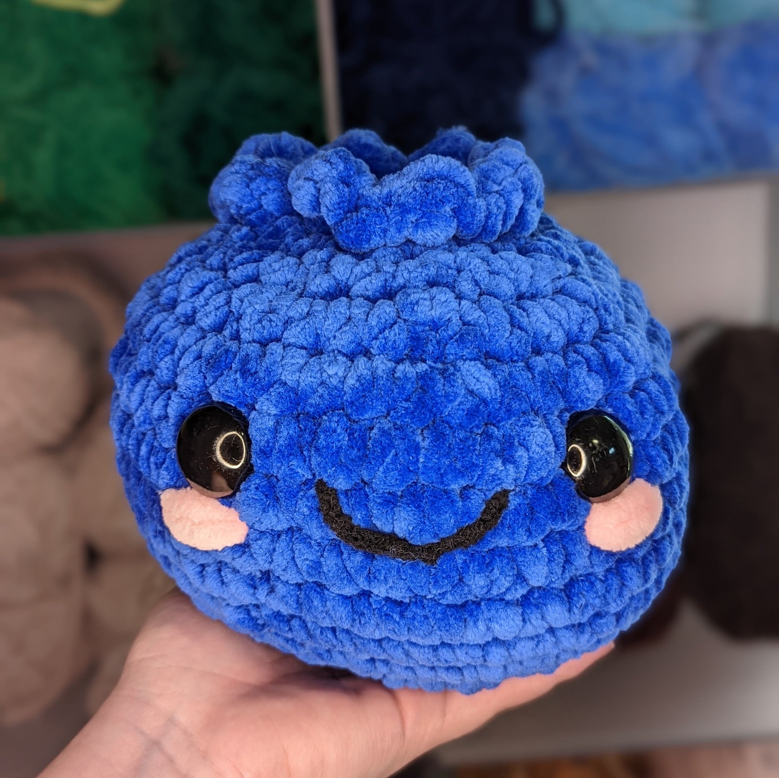 MTO Jumbo Blueberry Crochet Plushie // Handmade Amigurumi Food Stuffed ...